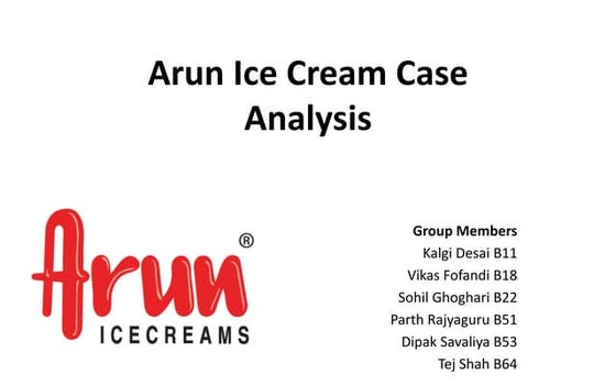 Economic Analysis of Arun ice creams | PPT