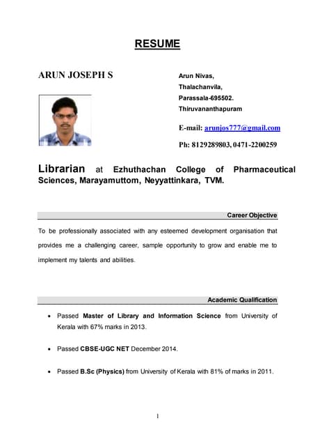 Arunkumar Resume | DOC | Business | Business and Finance