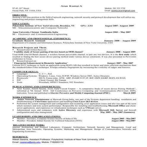 Arun Kumar Resume 09 | PDF