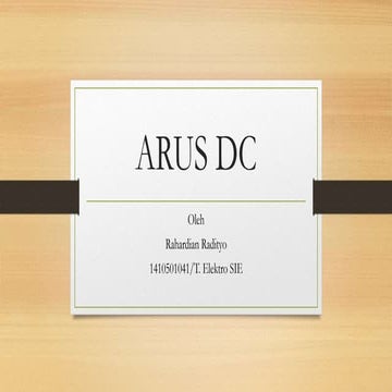 Arus dc untuk gadget | PPTX