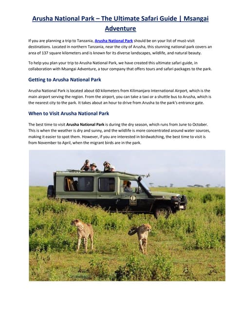 Arusha National Park | PDF