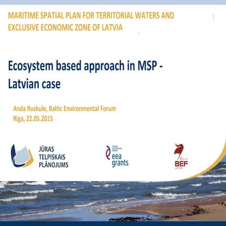 Ecosystem based approach in MSP * | PPT
