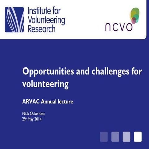 Opportunities and challenges for volunteering | PPT