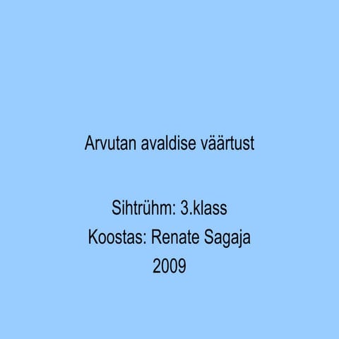 Avaldis. 3.klass | PPT