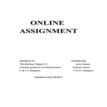 online assignment | DOCX