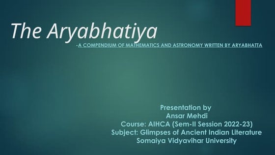Aryabhatta | PPTX