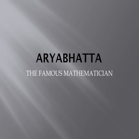 Aryabhatta | PPTX