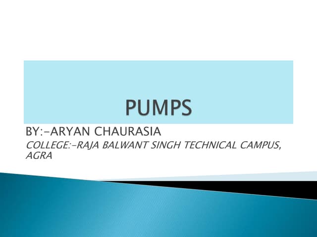 Pumps and types of pumps | PPT | Physics | Science