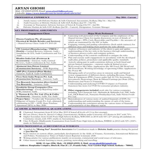 Aryan Ghosh CV | PDF