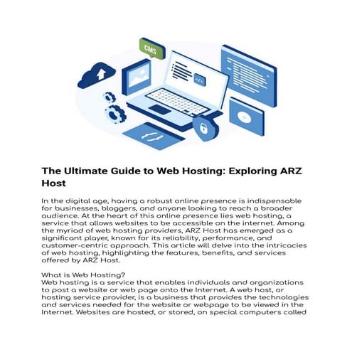 The Ultimate Guide to Web Hosting: Exploring ARZ Host | PDF