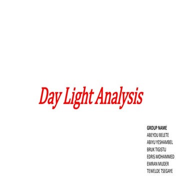 day light analysis | PPTX