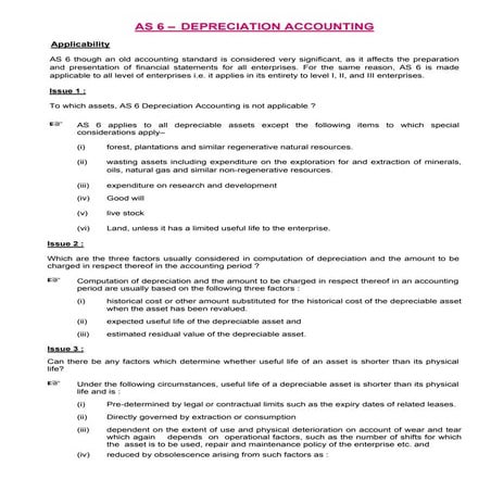As – 6 Depreciation Accounting | PPTX