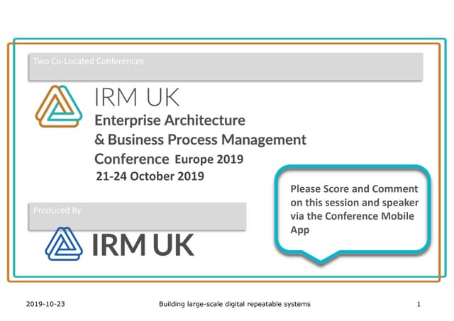 Building Large Scale Digital Repeatable Systems Ppt