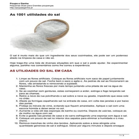 As 1001 utilidades do sal | PDF