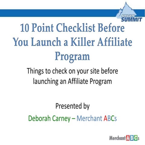 10 Point Checklist: Before You Launch a Successful Affiliate Program ...