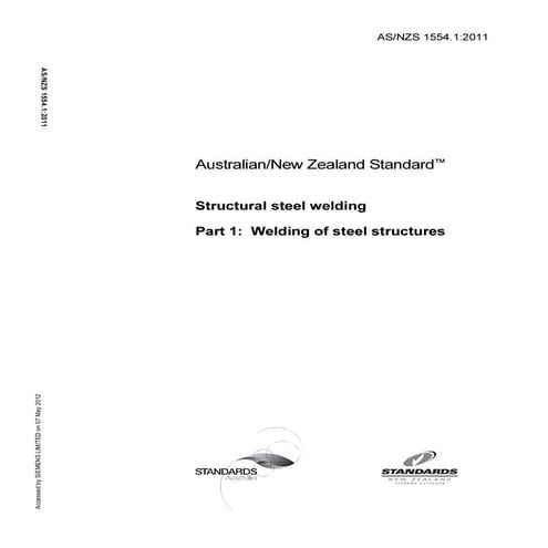 As1554.1 2011-welding steel structure | PDF