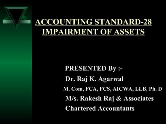 Accounting Standard - 28 Impairment Of Assets | PPTX