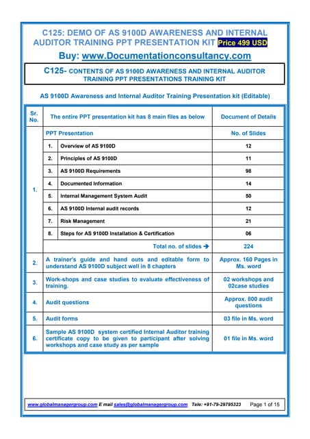 As 9100 D QMS Training Materials | PPTX | Business Administration ...