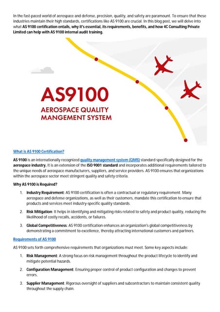 As 9100 D QMS Training Materials | PPTX