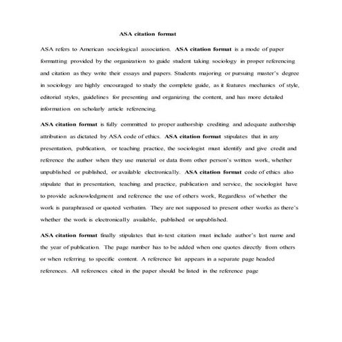 Asa citation format | DOCX