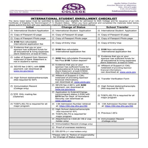 Asa College Admission Details | PDF