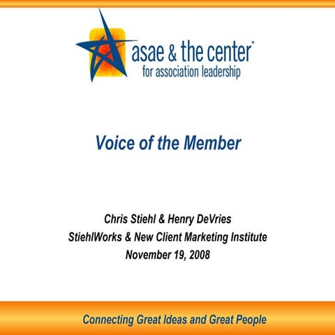 Voice of the Member Research | PPT