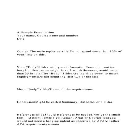 A Sample PresentationYour name, Course name and number.docx