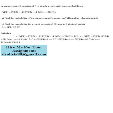 A sample space S consists of five simple events with these probabili.pdf