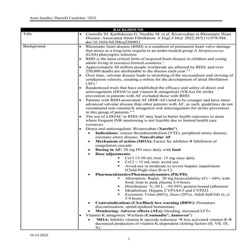 Rivaroxaban RWE | PPTX