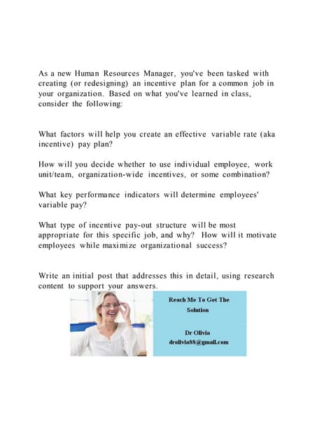 As A New Human Resources Manager Youve Been Tasked With Creati Pdf
