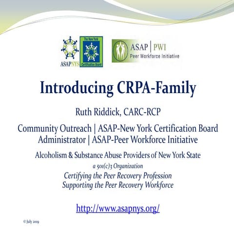 Introducing CRPA-Family - Latest PR Certification in NYS | PDF