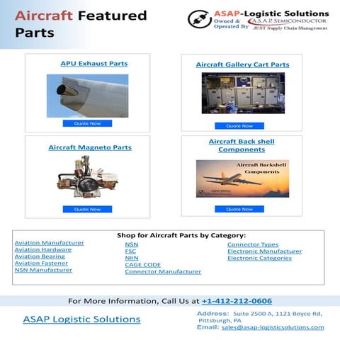 ASAP Logistic Solutions : Featured Aircraft Parts | PDF
