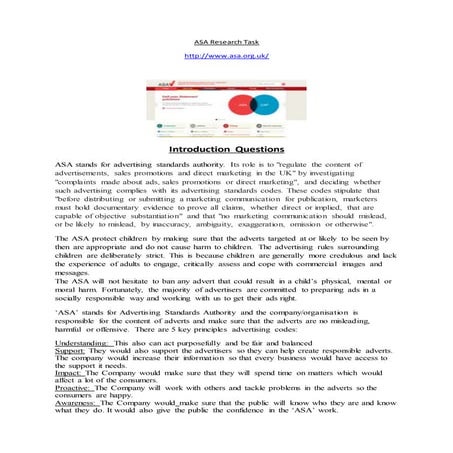 Asa research task | PDF