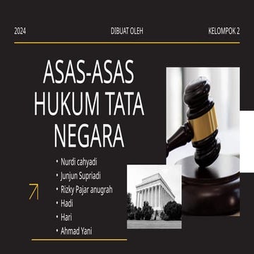 ASAS-ASAS HUKUM TATA NEGARA dan berlakunya di indonesia | PPTX