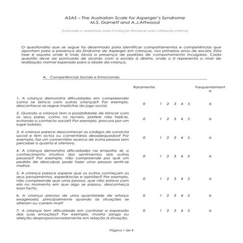 Escala-CARS-1.pdf teste para crianças com autismo | PDF