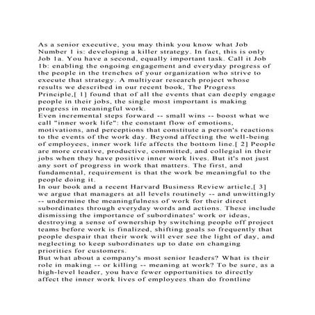 As a senior executive, you may think you know what Job Number 1 is.docx