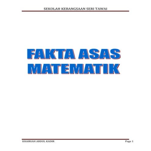 Asas matematik | PDF