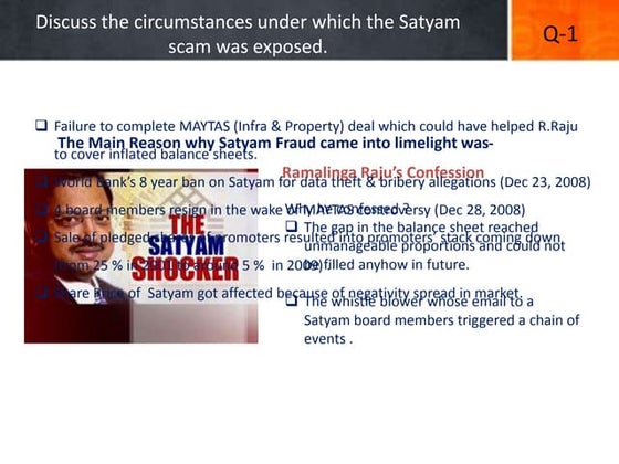 Satyam Scandal, Auditing | DOCX | Business Accounting & Finance | Business