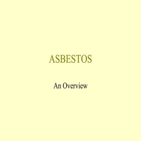 Asbestos: An Overview | PPT