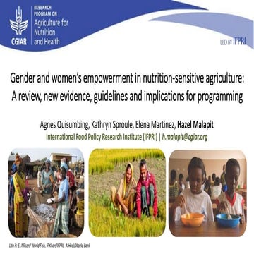 Gender, women’s empowerment, and nutrition: A review, new evidence, and ...