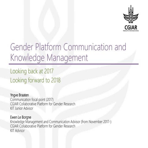 Gender platform communication and knowledge management: looking back ...