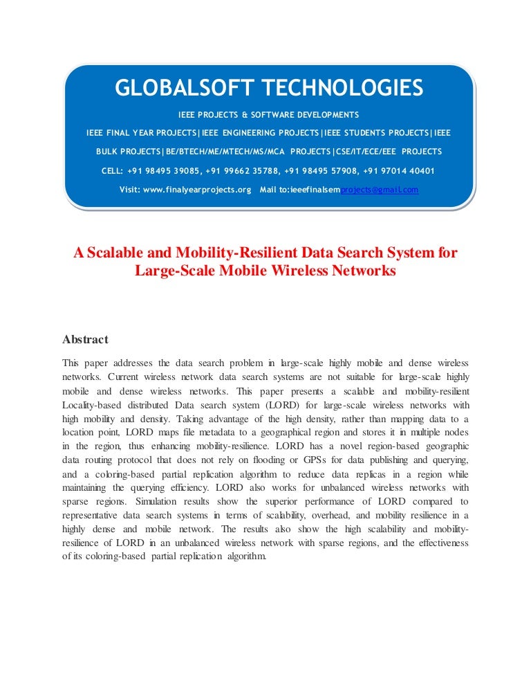 Ieee 2014 Dotnet Parallel Distributed Projects A Scalable And Mobilit