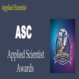 Welcome to the Applied Scientist Awards. | PPTX