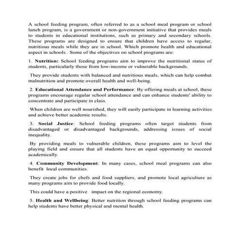 A school feeding program. research in kenya | DOCX