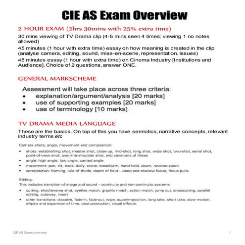 AS CIE exam overview | DOCX