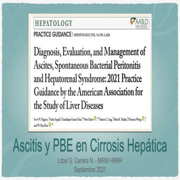Ascitis y pbe en cirrosis hepática | PPTX