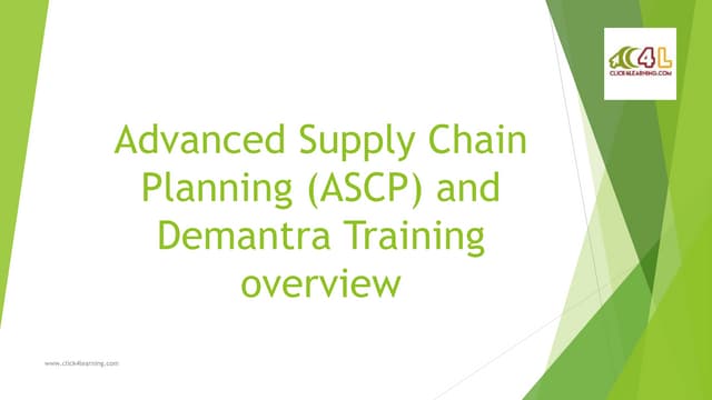 Introduction to Oracle ASCP and Demantra | PPTX Introduction to Oracle ASCP and Demantra | PPTX