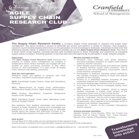 Cranfield Agile Supply Chain Research Club | PDF | Business Administration | Business