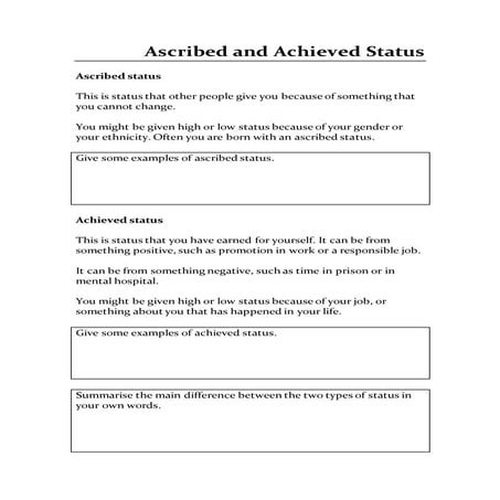Ascribed and Achieved Status.doc