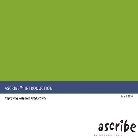 Ascribe Introduction | PDF